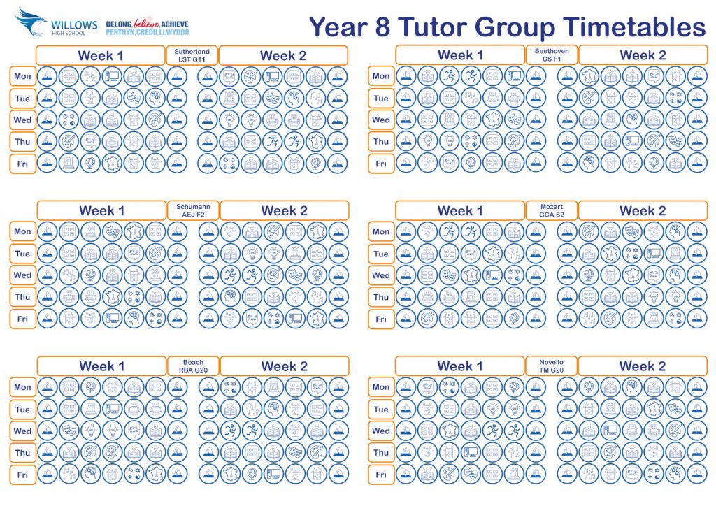 Visual Timetable (Year 8 Landscape) | Willows High School